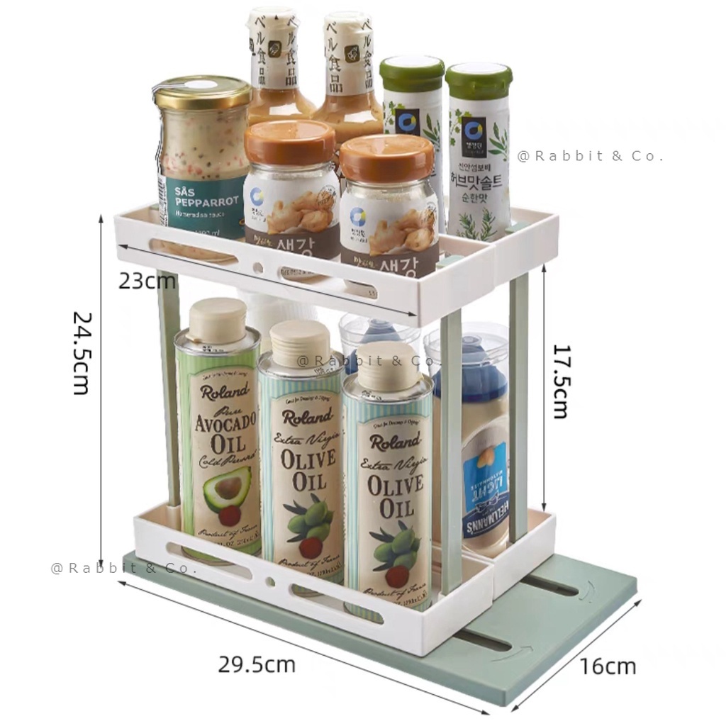 R&C Multi Function Rotating Spice Storage Rack Pull Out Kitchen Cabinet ...