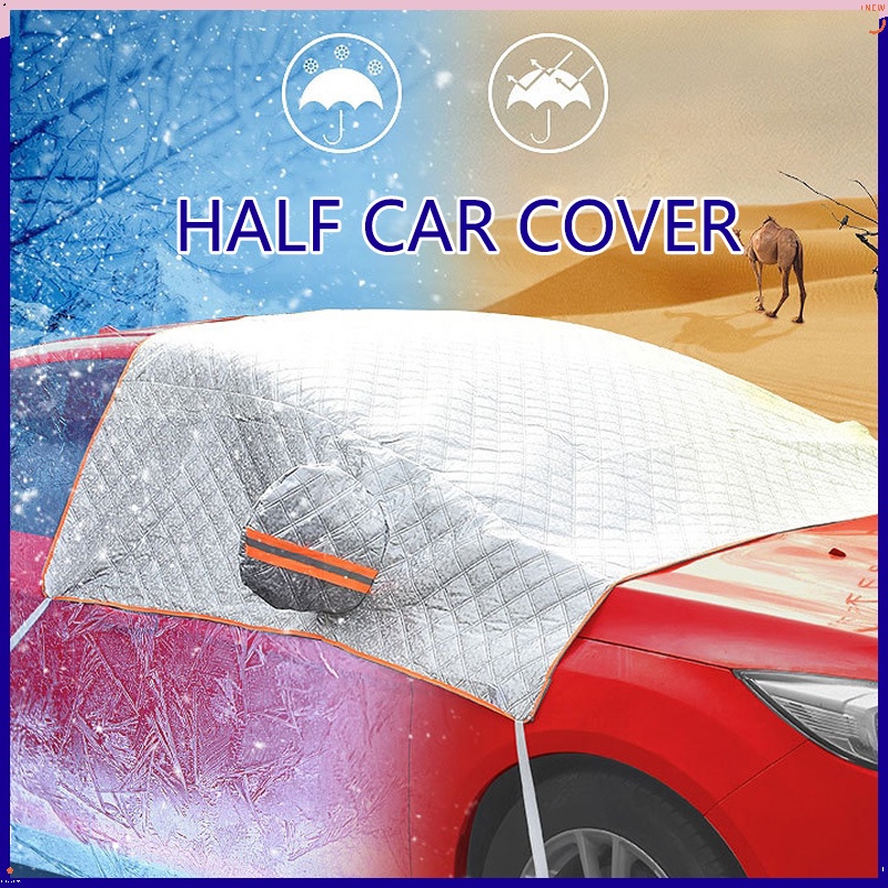 【FAST SHIP】Universal Half Car Cover Auto Front Outdoor Waterproof Sun ...