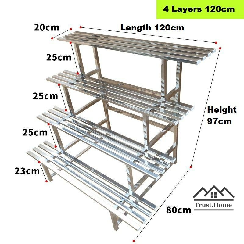 💗Ready Stock💗 Stainless Steel Rack Stand Flower Stand Flower Pot Stand ...