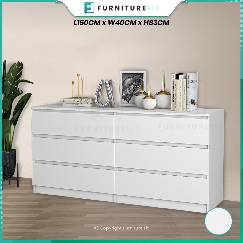 FurnitureFit 6 DRAWERS CHEST OF DRAWER /Cabinet/Almari Baju /Wardrobe ...