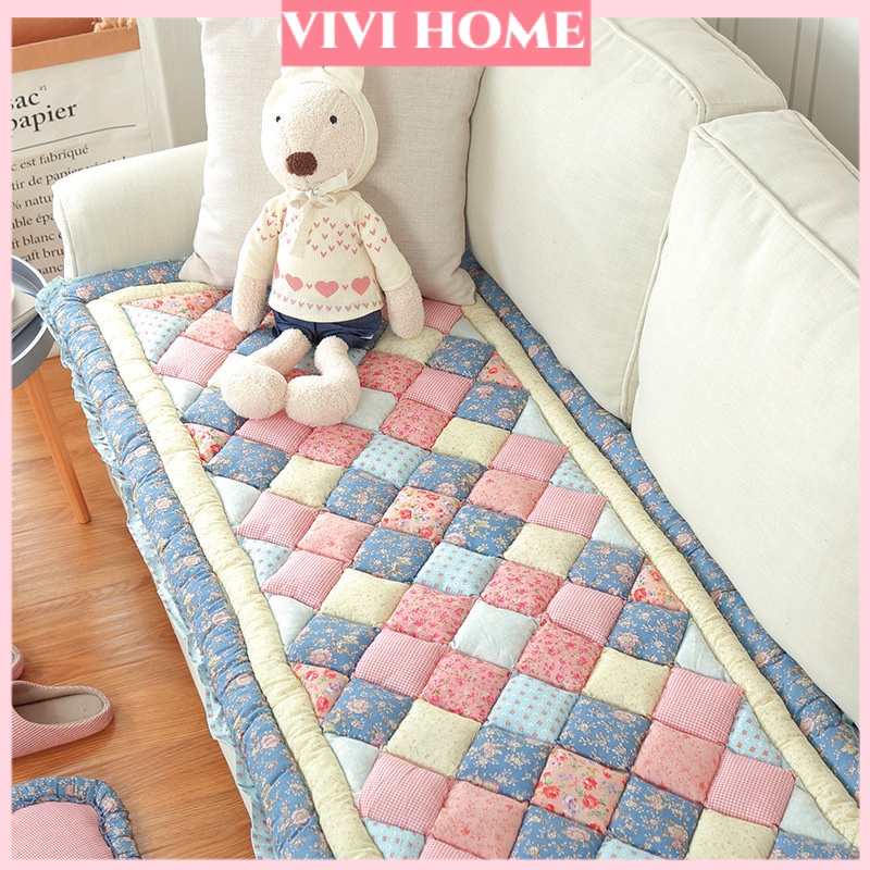 Korean Ins Cotton Sofa Cover Mat 1 2 3 4 Seater Pure Cotton Thickened ...