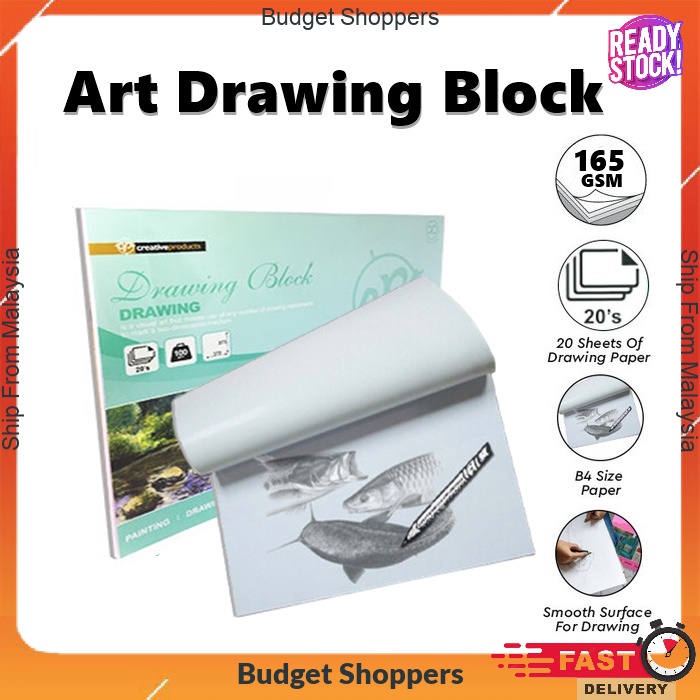 CP B4 Art Drawing Block 20 Sheets 165gsm / Kertas Lukisan Drawing Book ...
