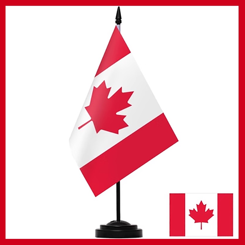 Canada Flag Deluxe Desk Flag Canadian Office Desktop Stand Flag with ...