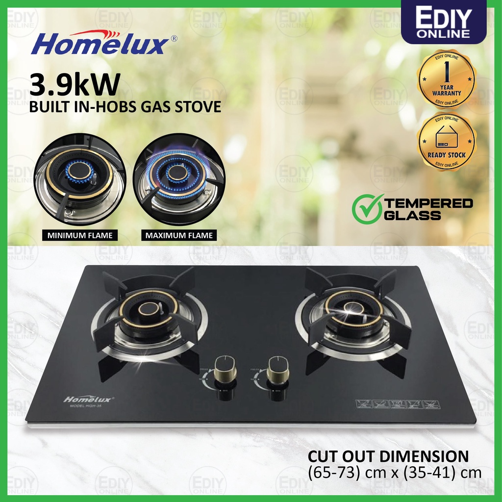 【SIRIM】 UNIVERSAL MULTI SIZE BUILT IN HOMELUX TEMPERED GLASS HOB HGH-35 ...