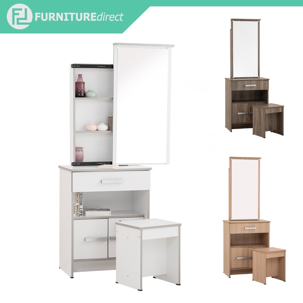 NAOMI Dressing Table With Stool-White | Shopee Malaysia