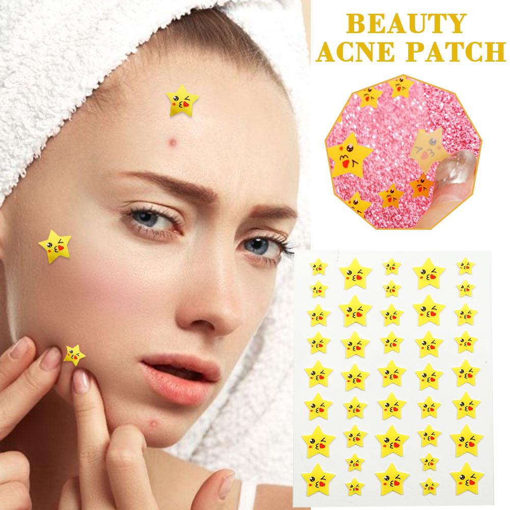 40pcs/sheet Hydrocolloid Acne Removal Pimple Patch Funny Yellow Star ...