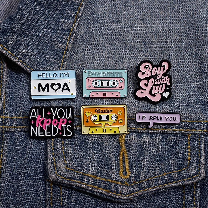 Korean Pop Music KPOP Tape Enamel Brooch Fashion Metal Clothing ...