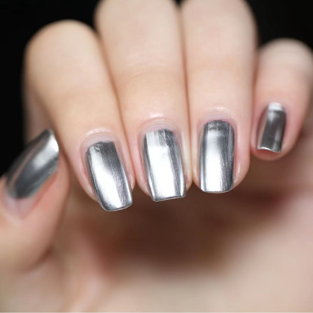Mirror Silver Nail Polish 8ml 镜面银指甲油 Pengilat Kuku | Shopee Malaysia