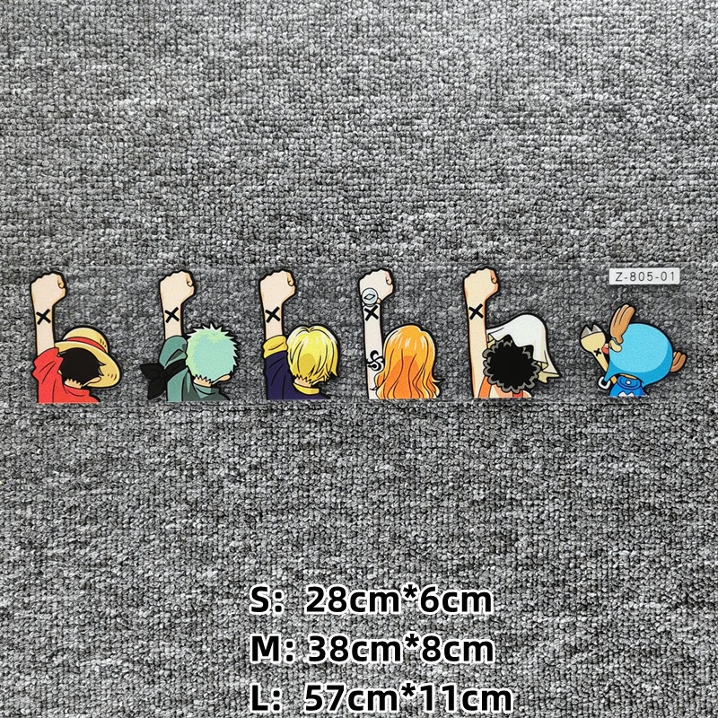 Car Stickers ONE PIECE Straw Hat Anime Pirates Luffy Reflective ...