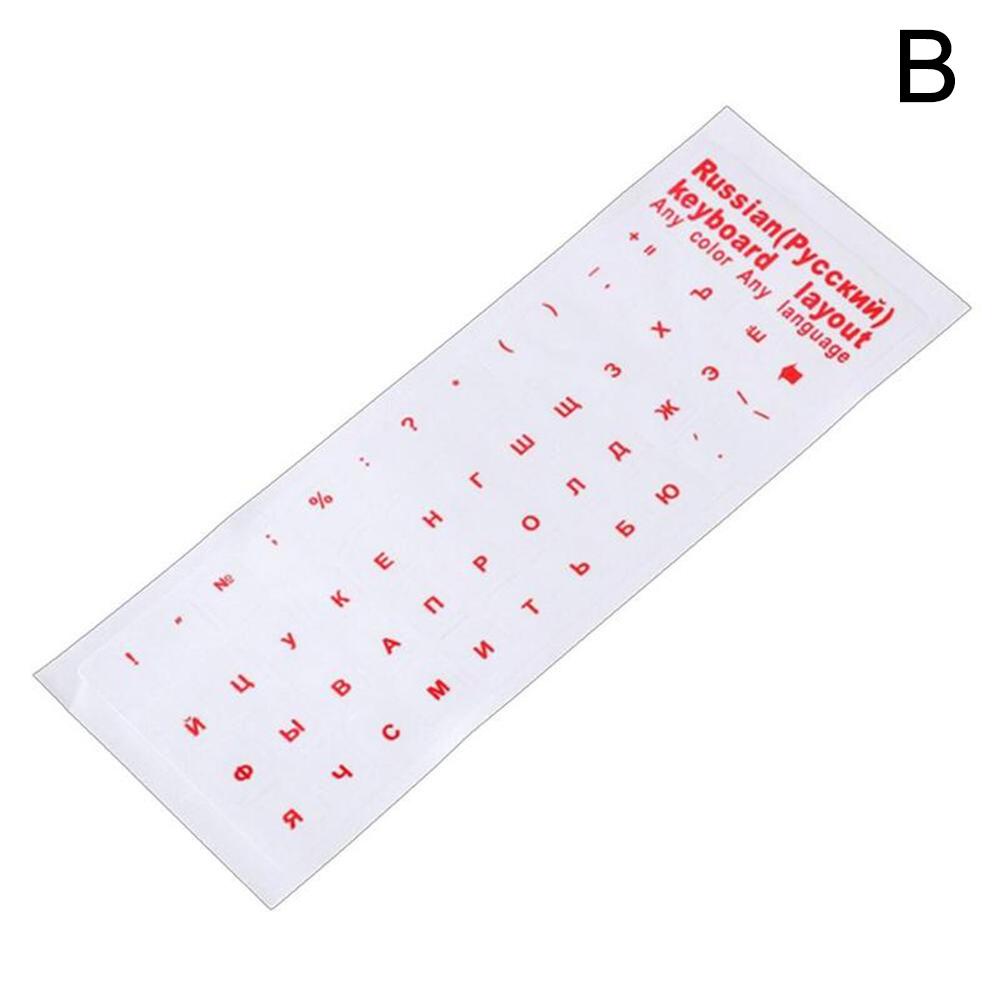 Universal Keyboard Sticker Transparent Multi-color Russian French ...
