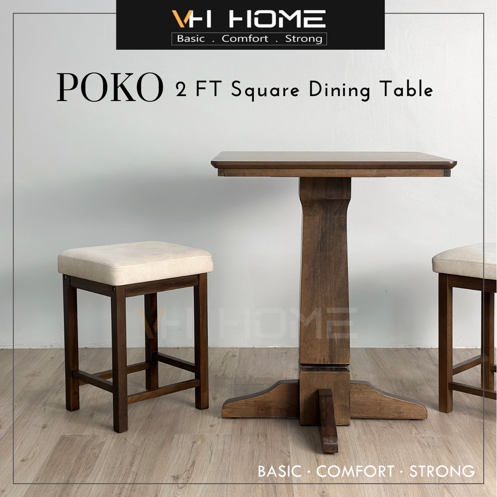 POKO 2ft Square Dining Table With Stools Meja Makan Segi Empat 2FT ...