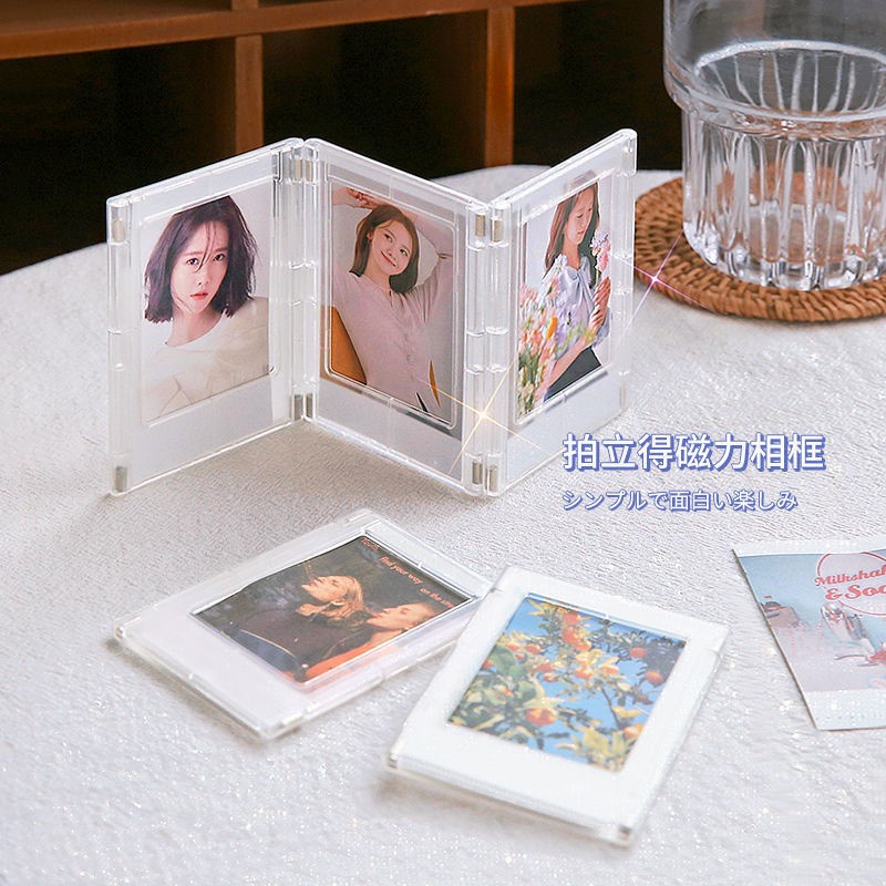 Creative Magnetic Photo Card Frame Transparent Acrylic Storage Photo ...