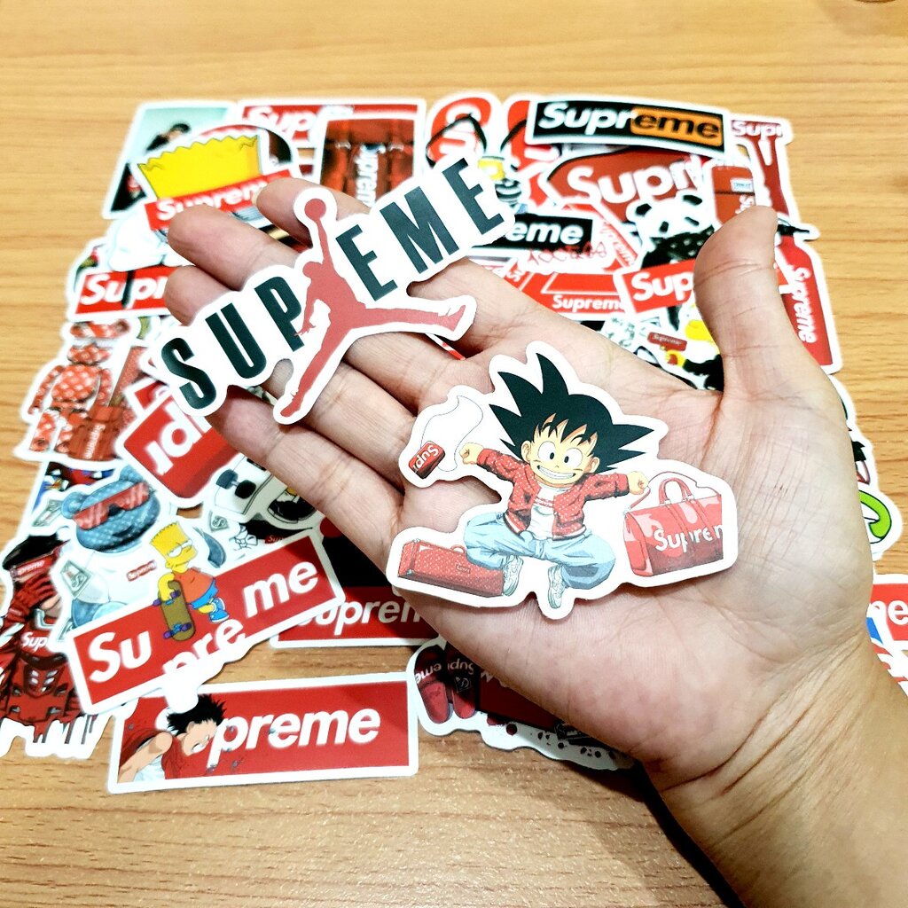 Supreme Stickers (Set Of 2) Stick Waterproof On Luggage Note Book (50 ...