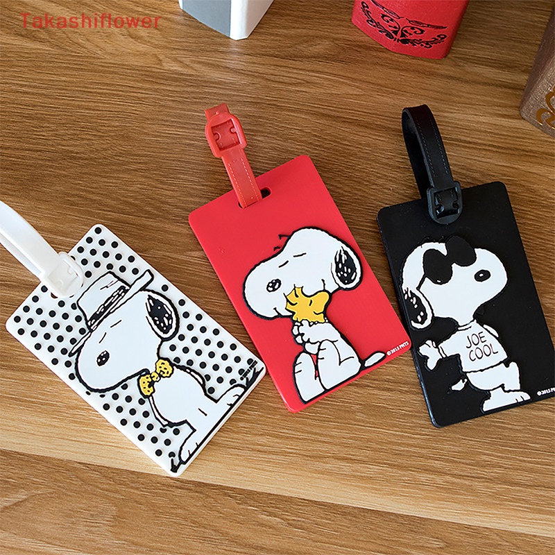 (Takashiflower) Cute Snoopy Luggage Tag Baggage Boarding Label Suitcase ...