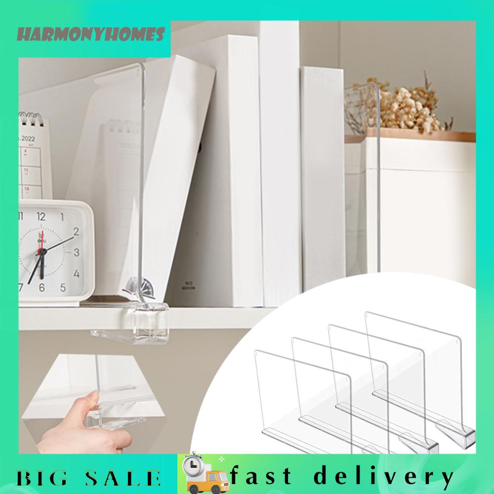 [harmonyhomes.my] 4/6Pcs Clear Shelf Dividers Baffle Storage Rack for ...