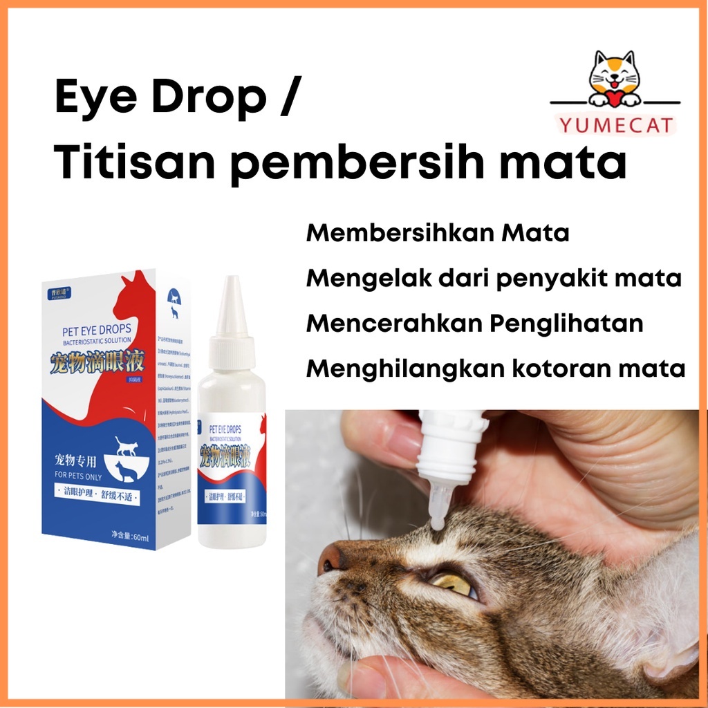 YUMECAT PET EYE DROP Ubat Titis Mata Haiwan Cat and Dog Kucing dan Dog ...