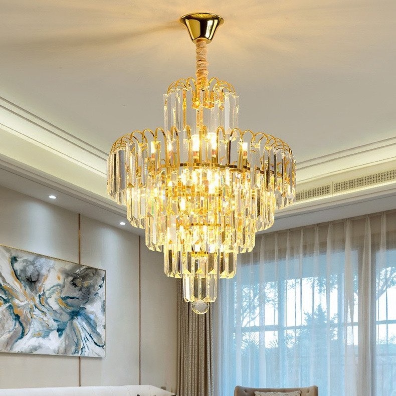 Luxury Gold Crystal Candelier Chandelier Pendant Light Crystal Lampu ...
