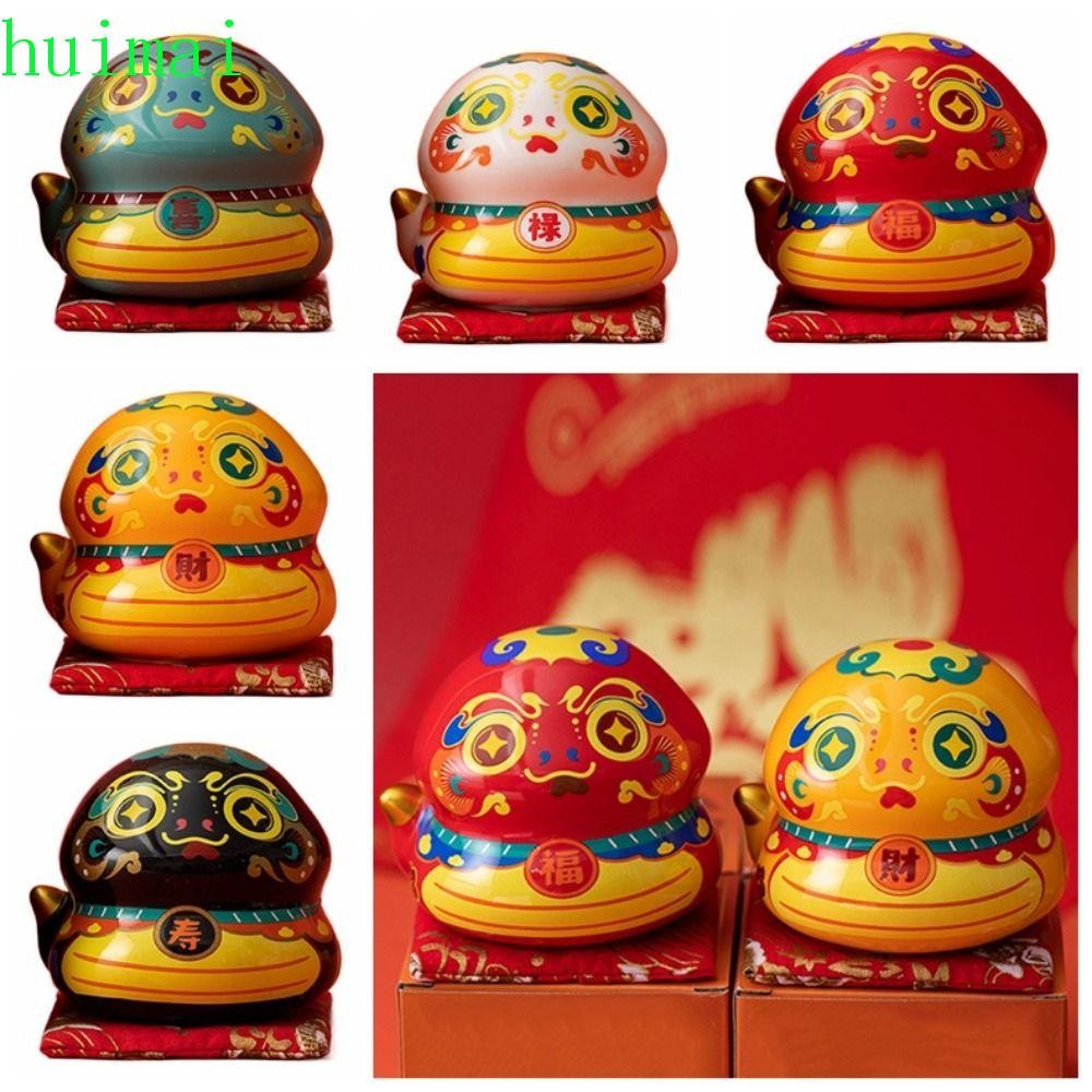 HUIMAI Ceramic Snake Piggy Bank, Cartoon Year of Snake Snake Money Box ...