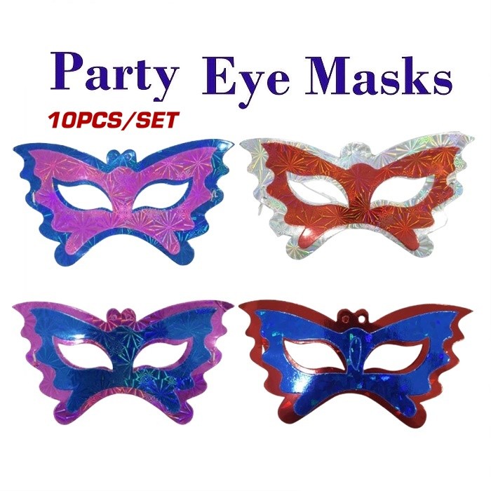 Colorful Sparkling Party Eye Masks – Shiny Glitter Design (10 Pcs/Pack ...