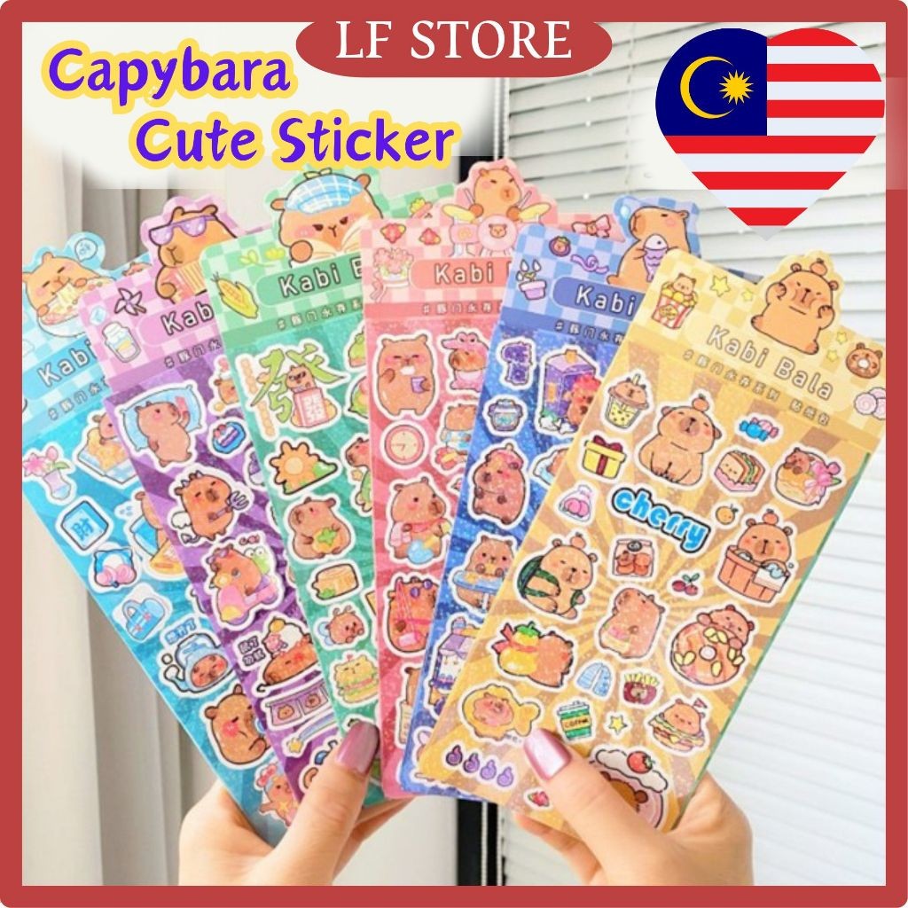 Kapibala Guka Stickers Cartoon Cute Pufferfish Creative Laser Ledger ...