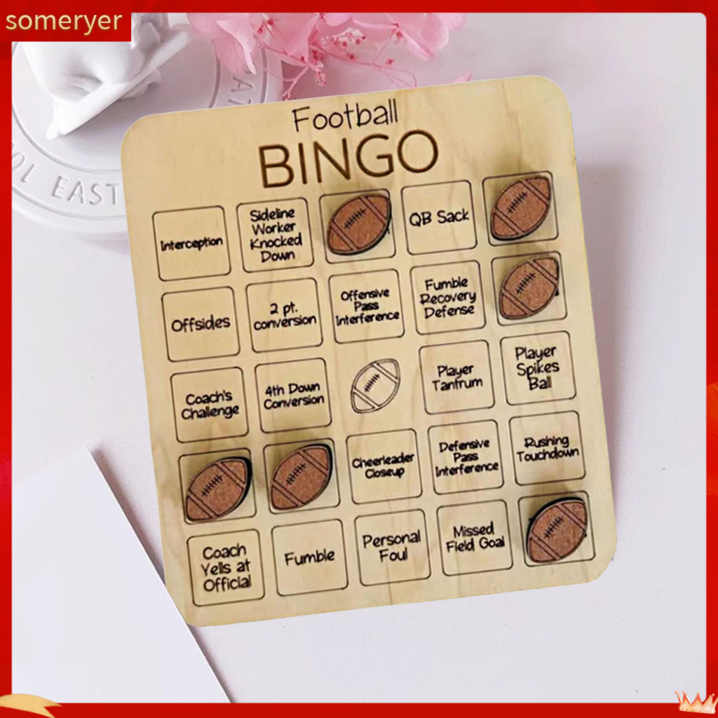 someryer| Rugby Bingo Game Party Ball Bingo Game Wooden Ball Bingo Game ...