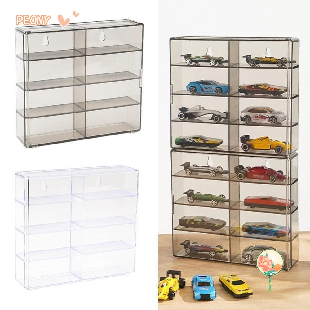 PEONY-HOME Toy Model Cars Display Box, 8 Grids Dustproof Cabinet ...