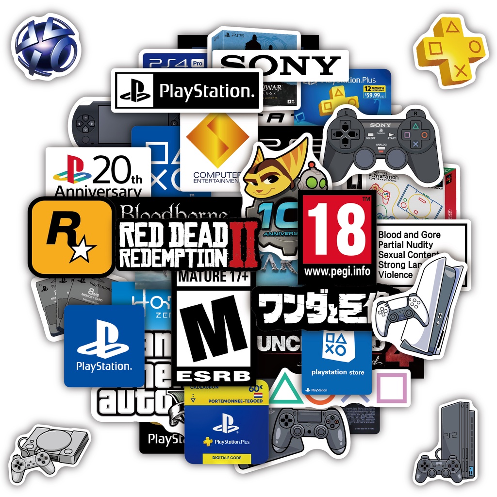 40 pcs SONY PlayStation Theme Waterproof PVC Stickers | Shopee Malaysia