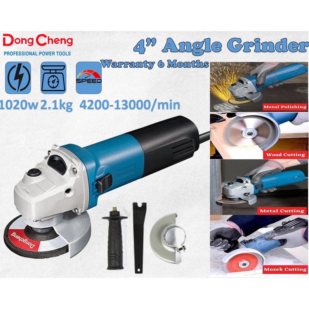 Dong Cheng Angle Grinder DSM10-100 1020Watt Grinder Potong Besi Mozek ...