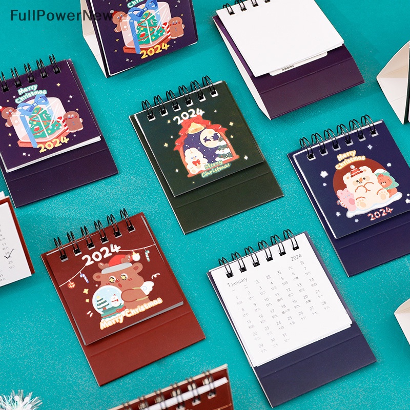 Full 2024 Christmas Kawaii Calendar Cartoon Cute Mini Desktop Note Coil ...