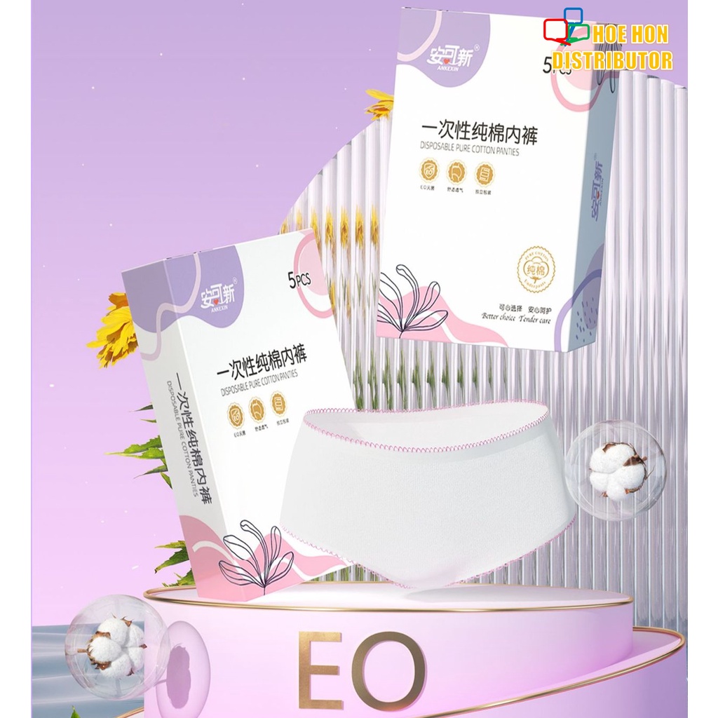 ANKEXIN Pure Cotton Sterilized Disposable Panties Underwear 5pcs L XL ...