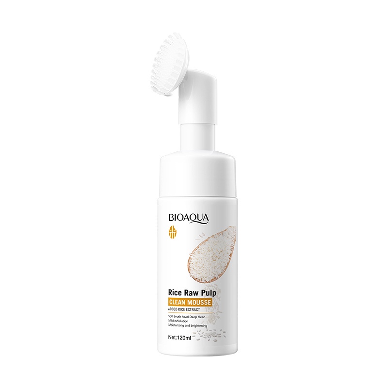 BIOAQUA Rice Raw Pulp Clean Mousse Foam Cleanser Pore Cleansing Facial ...