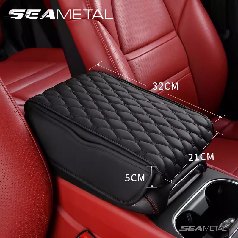 SEAMETAL Car Armrest Cushion Box Cover Thicken Memory Foam Center ...