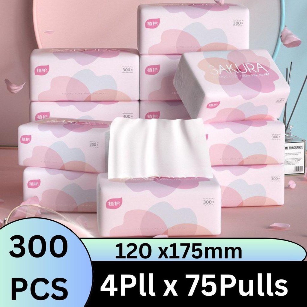 20Pack Cheerful Sakura Series Tissue Ready Stock Facial Soft (75 pulls ...