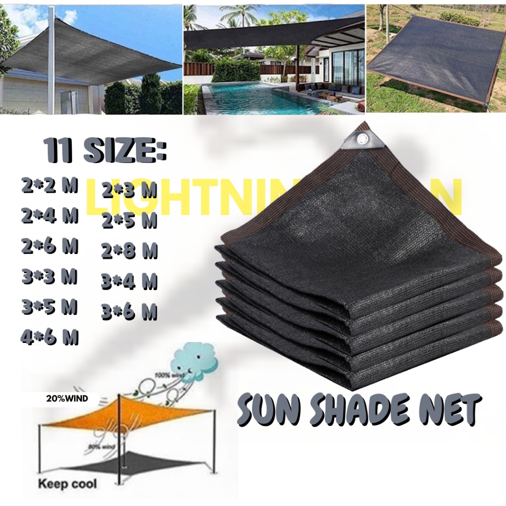 80% Anti-UV Sun Shade Net Outdoor Awnings Sun Shelter Sunscreen Garden ...