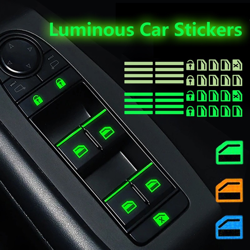 Car luminous stickers, window switch stickers, luminous button ...