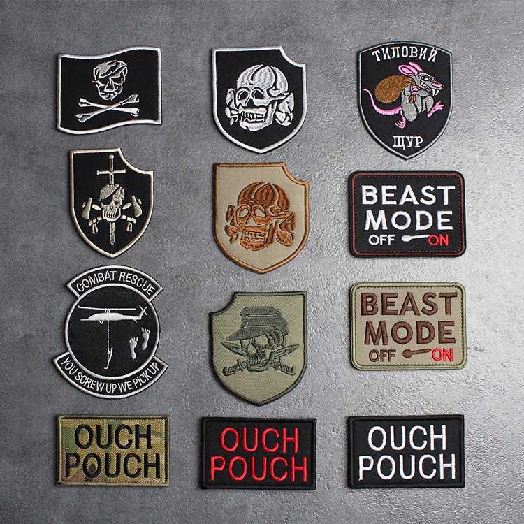Embroidery Velcro Badge Clothes Sewing Patch Creative Armband Skull ...