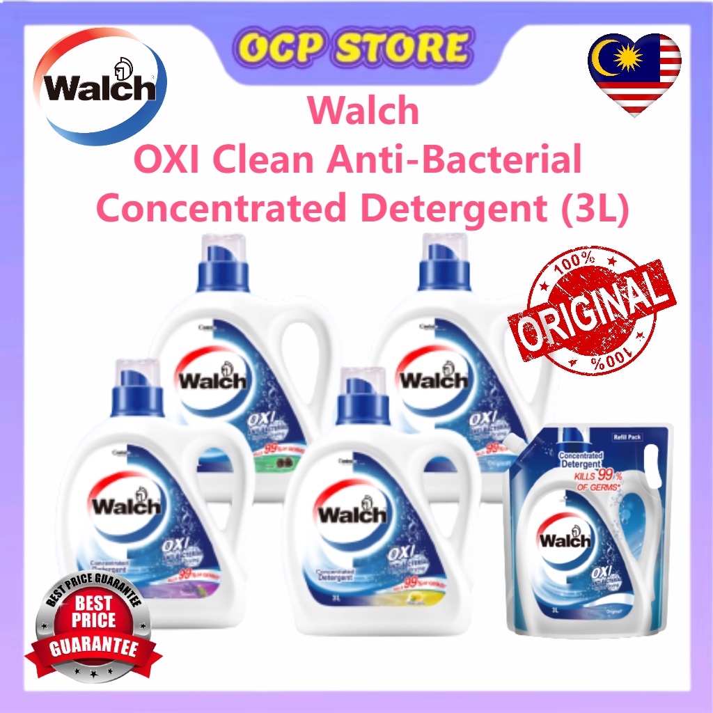 【New】Walch OXI Clean Anti-Bacterial Concentrated Detergent (3L) Refill (2000ml) Original Piine ...