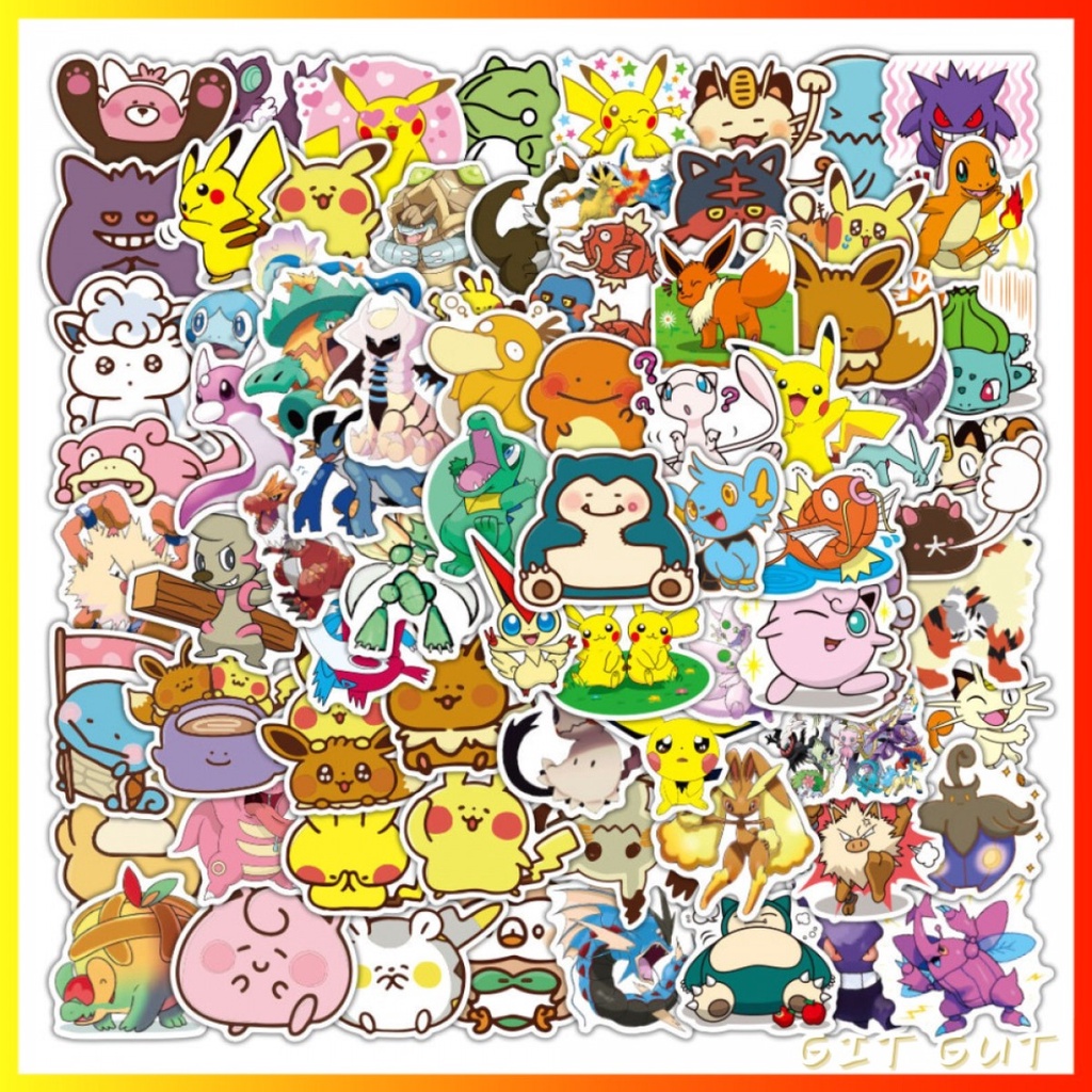Sticker Pack Vinyl Stickers 50 pcs Pokemon Pikachu Pokeball | Shopee ...