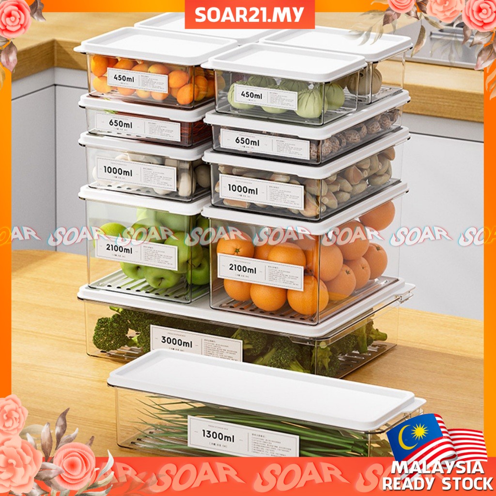 SOAR21 Sealed Crisper Box Transparent Stackable Freezer and ...