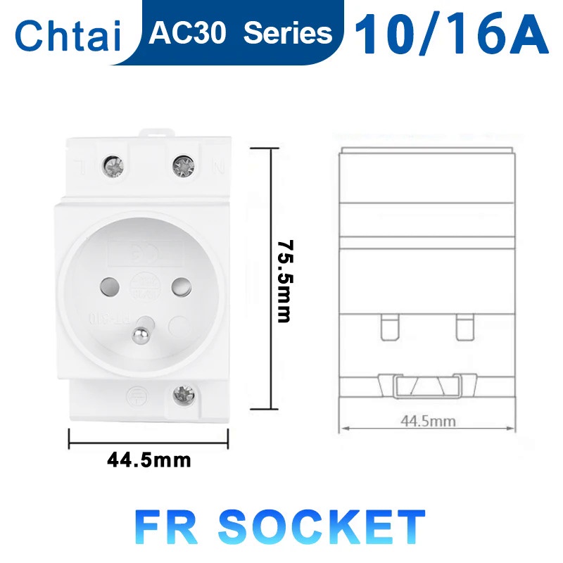 Ac30 Power Sockets Uk Us Eu Fr Sa Standard Modular Din Rail Socket