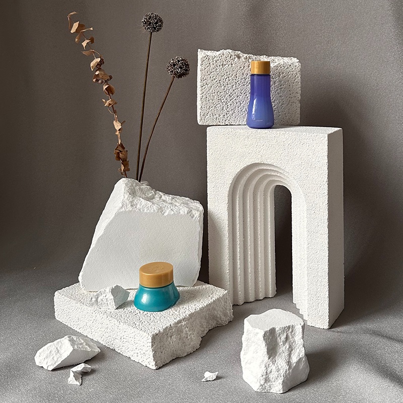 White Plaster Stone Photo Props Poses Geometric Arched Doorway ...