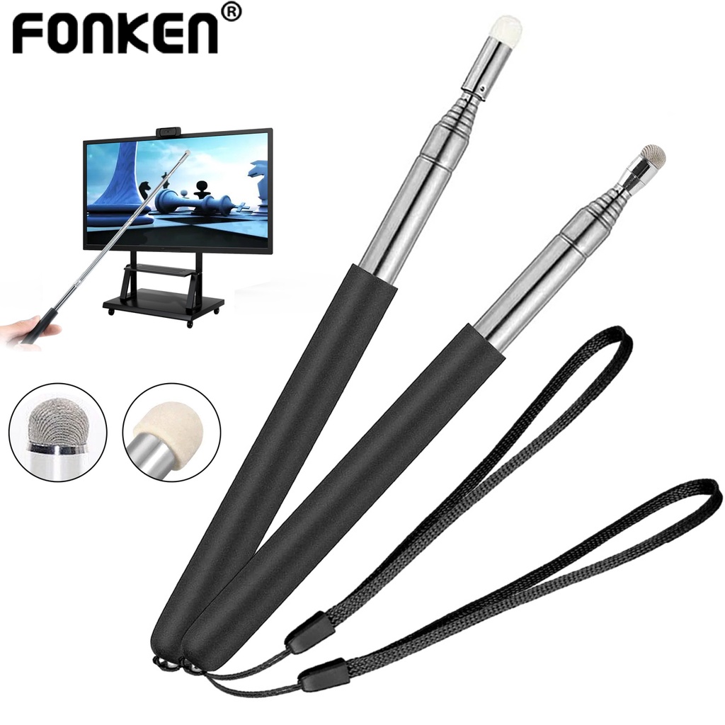 Fonken Telescopic Touch Screen Pointer Pen Stainless Steel Teacher Whiteboard Presentation ...