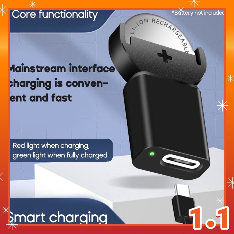 USB Type C Coin Battery Charger for LIR2032, LIR2016, LIR2025, LIR1632 ...