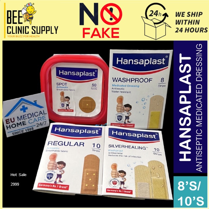 Hansaplast Regular Elastic Washproof Water Resistant Plasters 10s/8s ...
