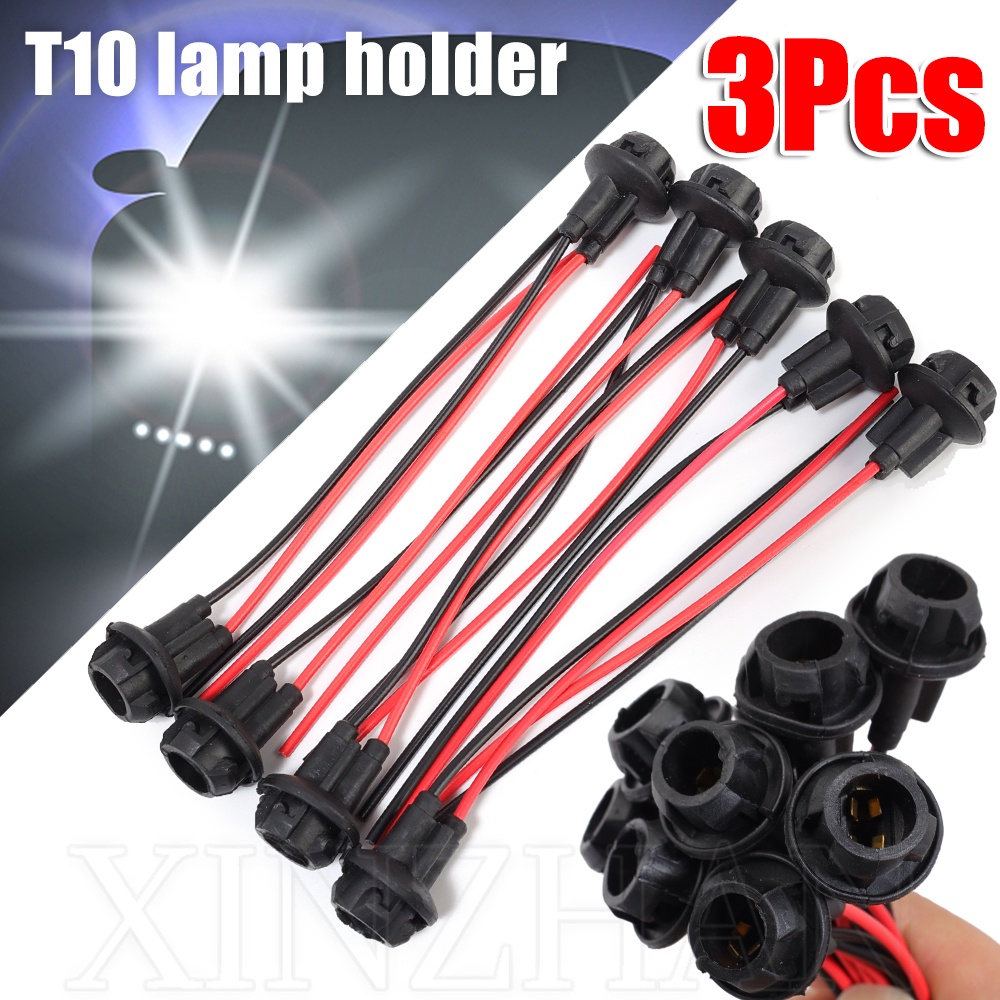 3pcs LED Lamp Bulb Base Holder Wire Adapter for T10 / Auto Parts ...