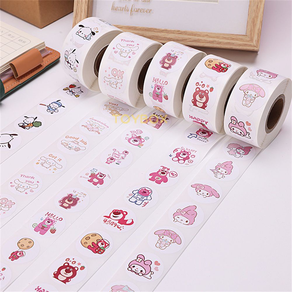 500pcs/roll Sanrio Cartoon Kuromi Stickers Melody Label Stickers ...
