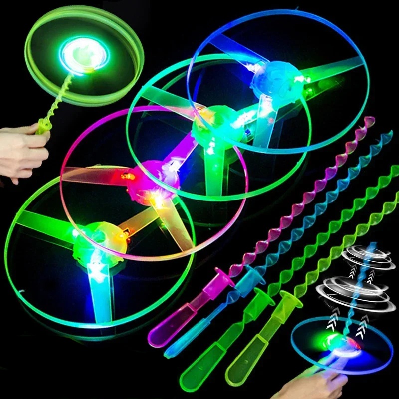 Creative Glowing Hand Pushed Spinning Dragonfly Frisbee / Night ...
