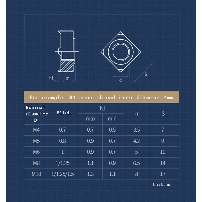 ^Lz^ M3 M4 M5 M6 M8 M10 M12 304 Stainless Steel Four Corner Welding Nut ...