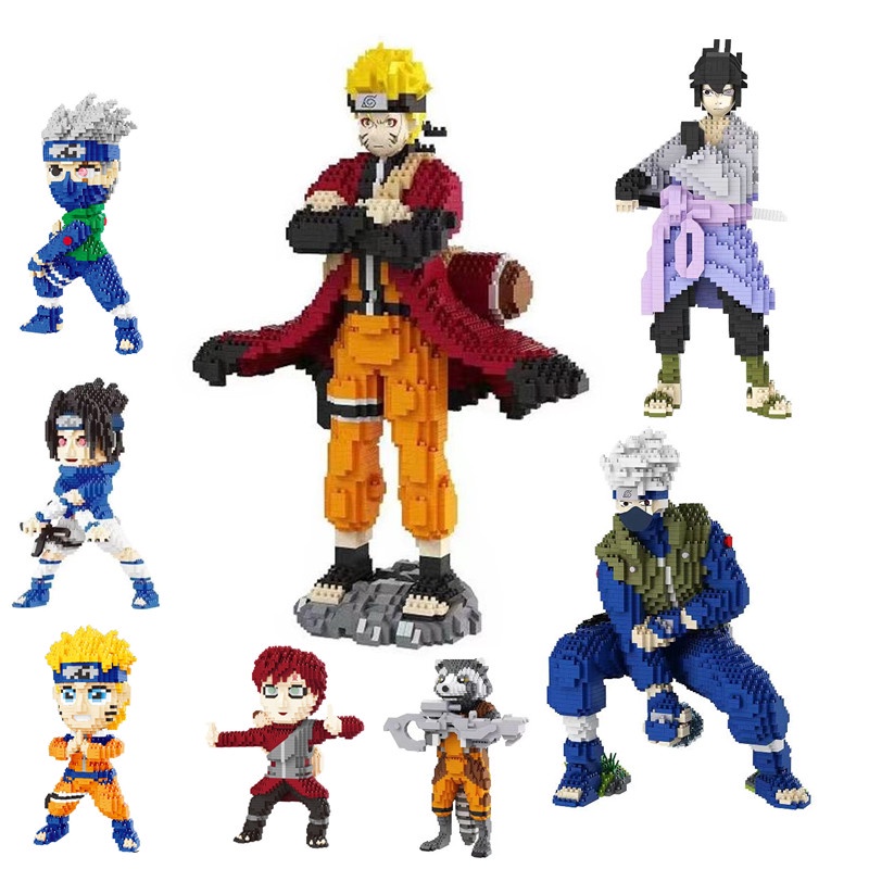 New Naruto Mini Blocks Cartoon Sasuke Nano Building Toy Anime Figures ...