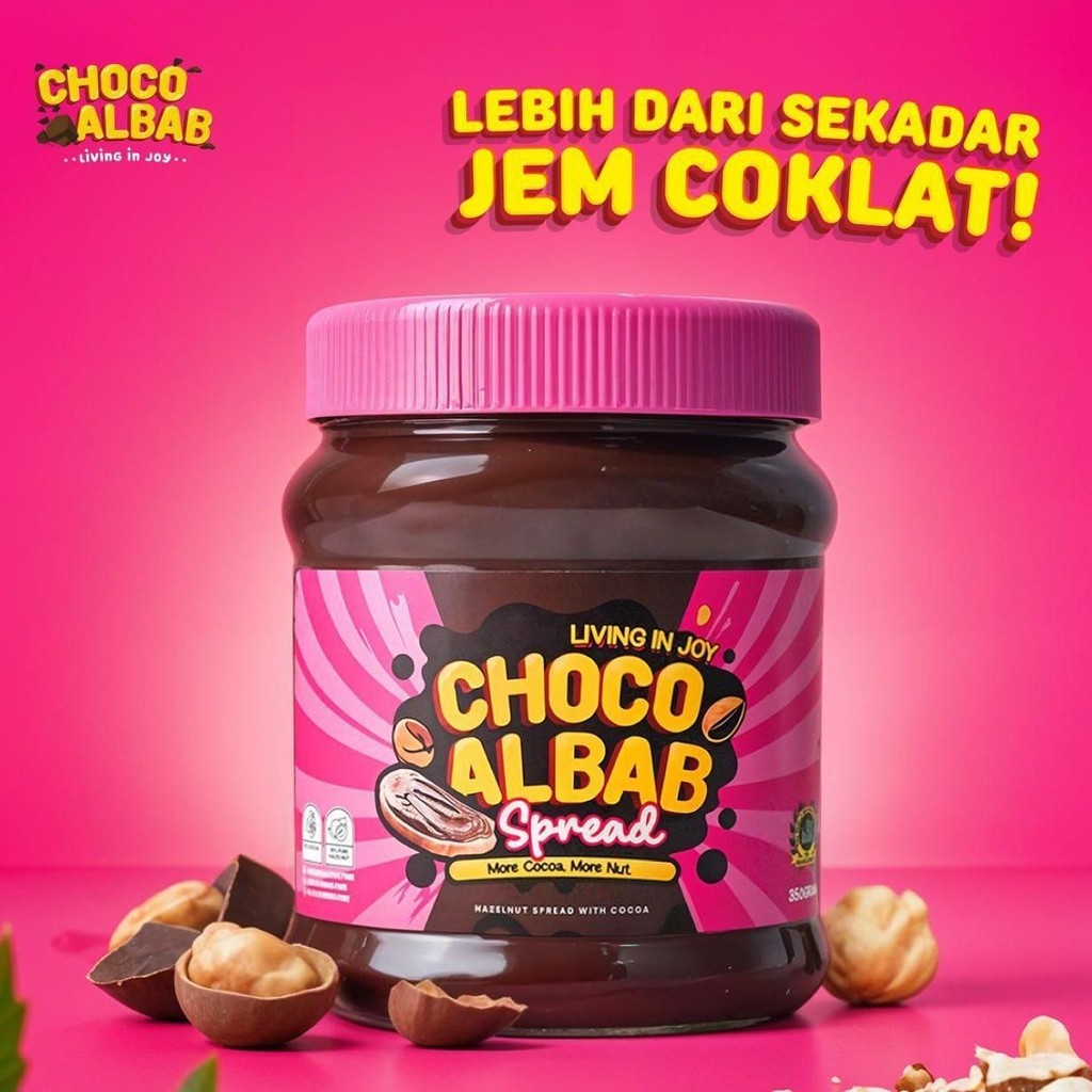 CHOCO ALBAB CHOCOLATE HAZELNUT SPREAD WITH COCOA - more cocoa more nut ...